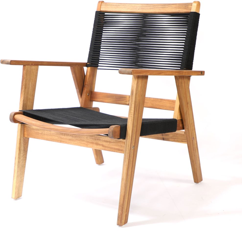 Prässebo stol - Svart rep/Akacia - 1790 kr - Trädgårdsstolar - Hemfint.se